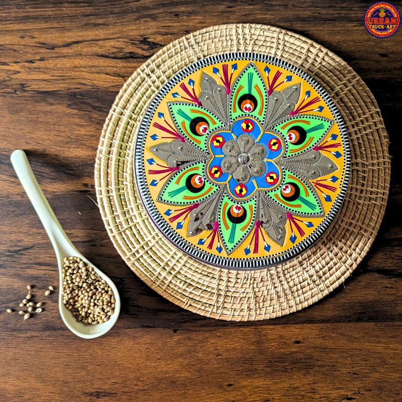 Green Flower Round Masala Box – Urban Truck Art