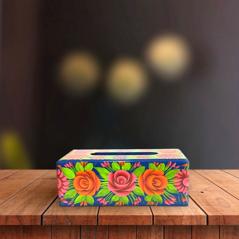 Hand Painted Blue Tissue Box Holder – Urban Truck Art