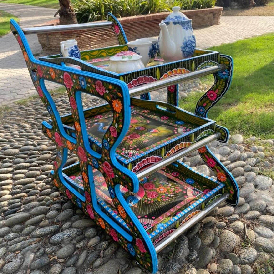 Hand Painted Tea Trolley – Urban Truck Art
